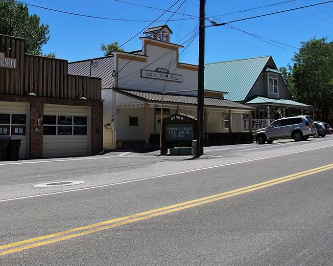 Small-town commerce, Genoa-style—where the community center doubles as the heartbeat of local gatherings and everyday necessities.