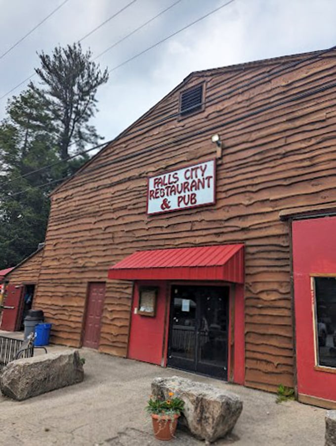 Falls City Restaurant & Pub welcomes hungry adventurers with rustic charm and the promise of post-adventure sustenance.