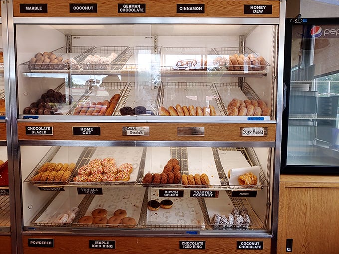Display cases organized like a pastry library where every shelf tells a delicious story you'll want to read with your mouth.