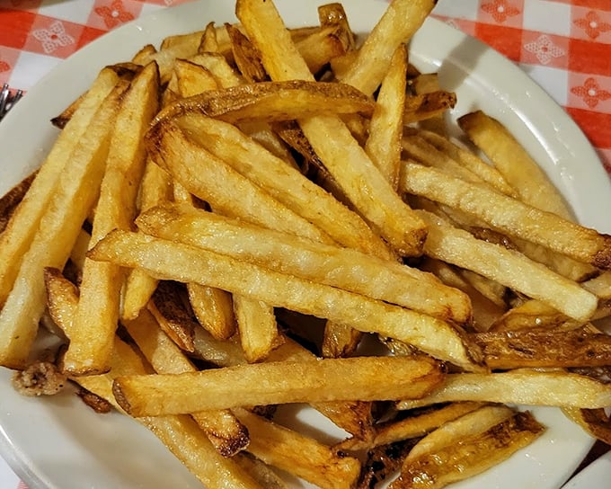 French fries with the perfect golden hue—crispy on the outside, fluffy inside, and absolutely no molecular gastronomy required.