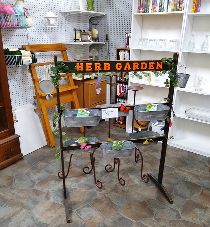 The "Herb Garden" display offers instant backyard credibility—just add water, sunshine, and the ability to keep plants alive.