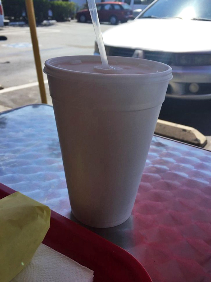 The humble styrofoam cup—vessel of horchata goodness that cools the palate between bites of spicy perfection.