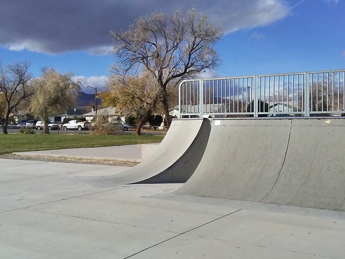The skate park shows Fernley invests in all ages, not just catering to retirees—a real community with actual families living actual lives.