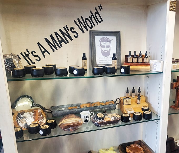 A gentleman's corner that Don Draper would approve of. These grooming products promise to transform any man into a dapper Mississippi dandy.