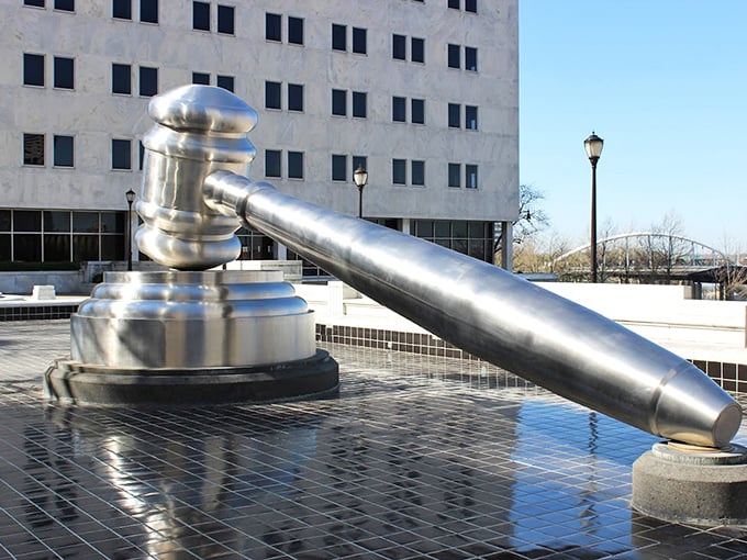 Viewed from this angle, you can truly appreciate the massive scale. It's like someone took a normal gavel and hit it with the "enlarge" button about fifty times.