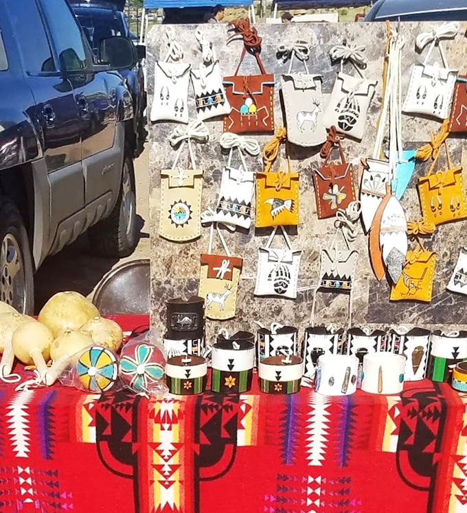 Leather medicine bags tell stories through symbols, each one a portable piece of Southwestern heritage that fits in your palm.