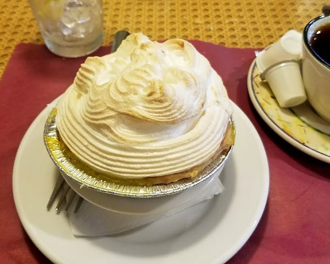 This lemon meringue pie doesn't just have height—it has ambition. Those peaks and swirls are the dessert equivalent of the Manhattan skyline.