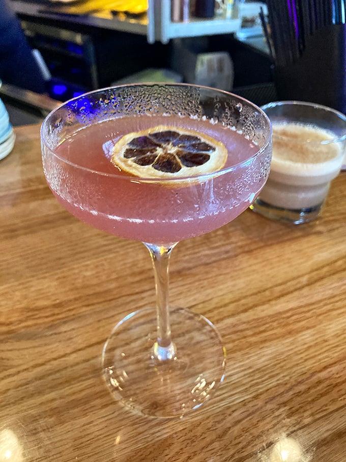 This isn't just a cocktail; it's a pink-hued work of art that tastes as sophisticated as it looks.