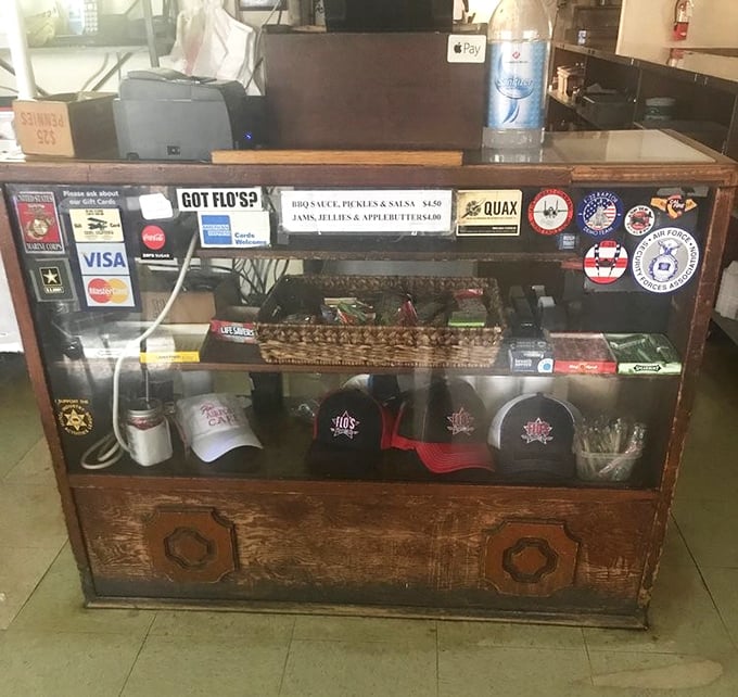 The "Got Flo's?" merchandise display – because sometimes you need to take a piece of breakfast paradise home with you.