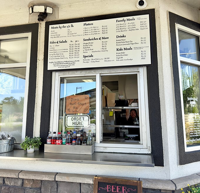 The window of opportunity – where dreams come true and diet plans go to die. Order with confidence, eat with abandon.