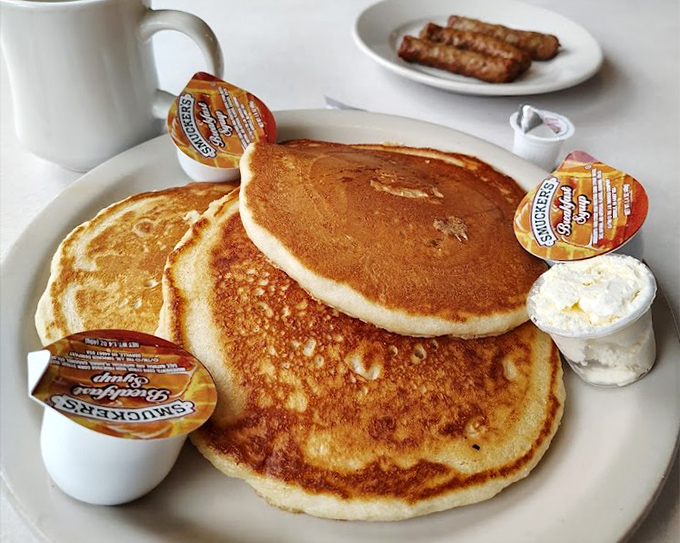 Golden-brown pancake perfection that makes you wonder if clouds could be improved with a little butter and maple syrup. Spoiler alert: they absolutely could.