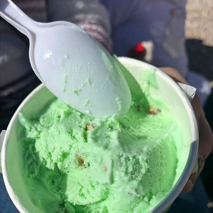 Pistachio ice cream that's actually the color pistachios should be—a refreshing treat that tastes like the desert's greatest achievement.