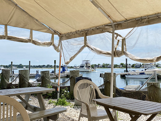 Just down the road, the harbor reminds you why the seafood tastes this fresh.