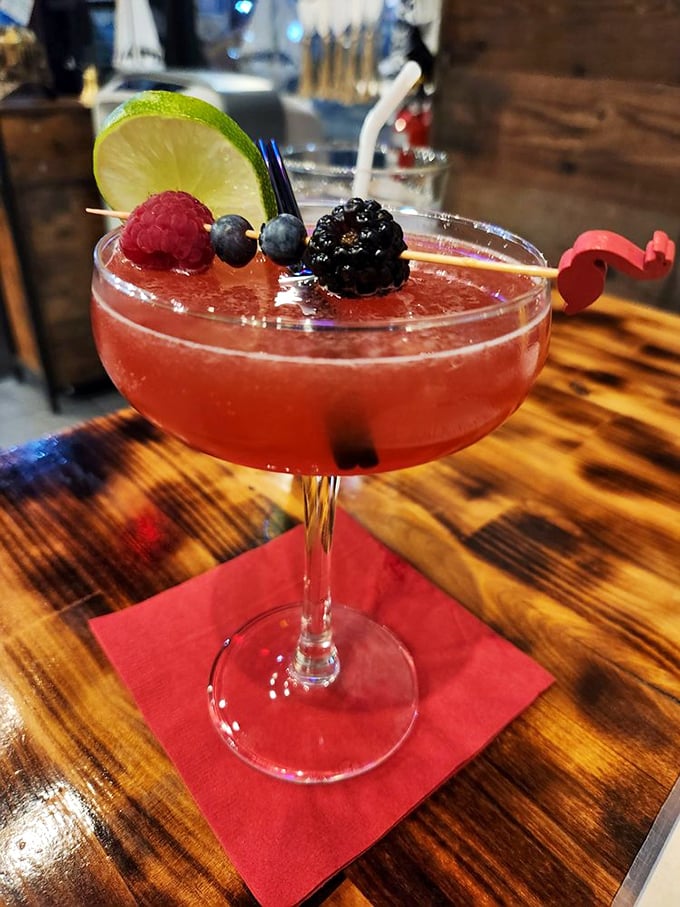 Not your grandmother's cocktail—unless she was incredibly cool. Fresh berries and lime bring this vibrant drink to life with every sip.
