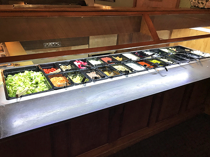 The salad bar – nature's candy store for adults trying to convince themselves they're making healthy choices before dessert.