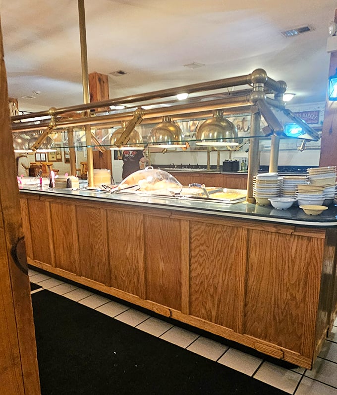 Where the magic happens—the serving counter promises treasures that would make any diet plan tremble in fear.