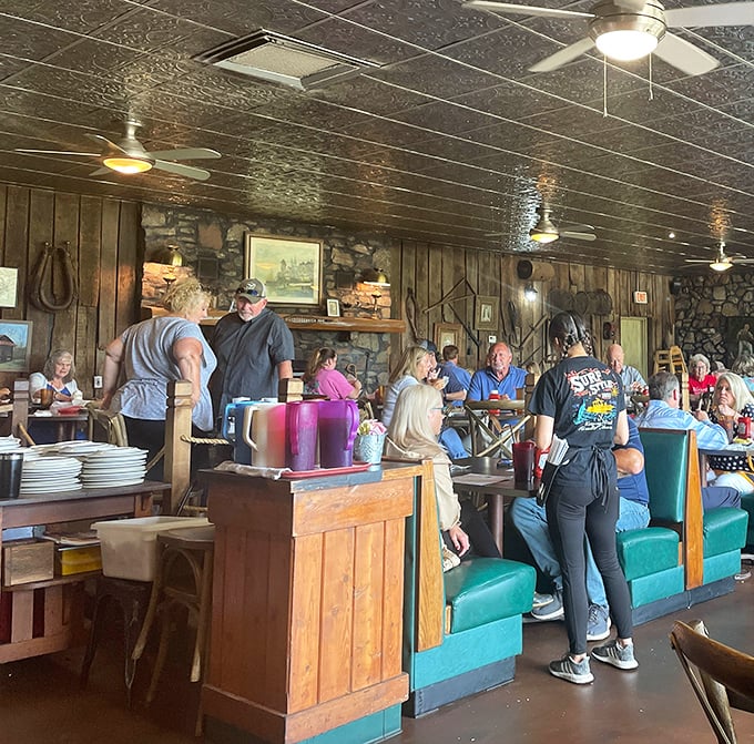 The dining area buzzes with conversation and clinking plates—a symphony of satisfaction that's been playing continuously for decades.