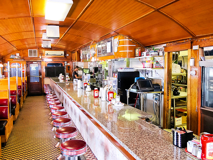 The heart of any great diner is its service counter – where the magic happens and servers perform the daily ballet of plates and coffee refills.