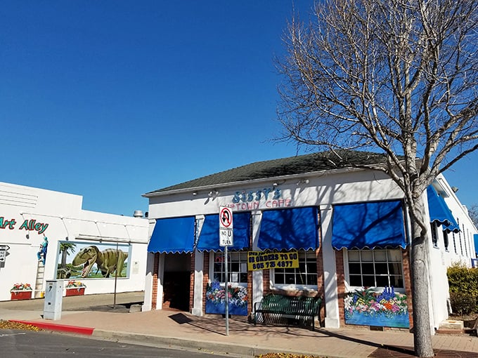 Colorful storefronts like this one keep Lompoc's downtown vibrant and inviting—window shopping that doesn't require a second mortgage.