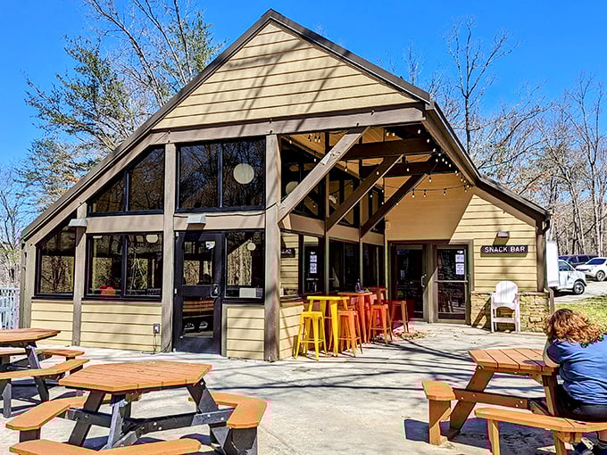 The park's snack bar isn't just a place to refuel – it's civilization's cozy outpost where hikers trade trail tales over well-earned refreshments.