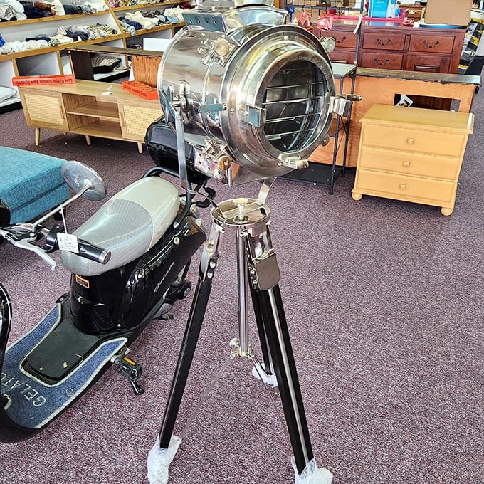 This vintage spotlight isn't just illumination—it's Hollywood glamour waiting to transform your living room into a film noir set.