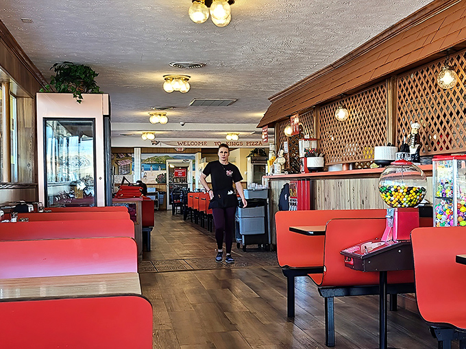 The welcoming interior where "WELCOME TO KINGS PIZZA" isn't just a sign—it's a promise kept with every order.