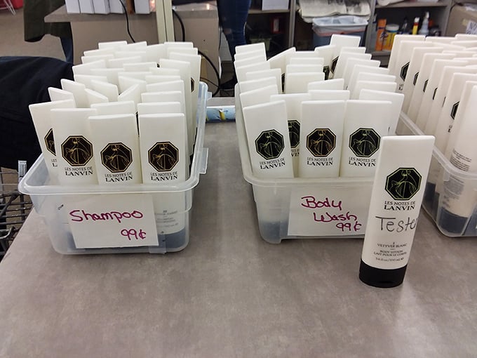 Lanvin toiletries at thrift store prices – because smelling like a million bucks shouldn't actually cost you a million bucks.