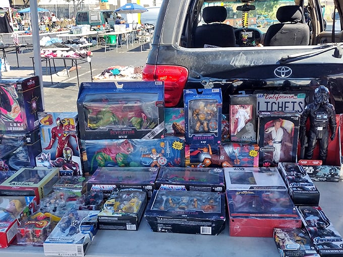 Action figure headquarters—where childhood heroes in plastic form await adoption by collectors young and old. Nostalgia sold separately.