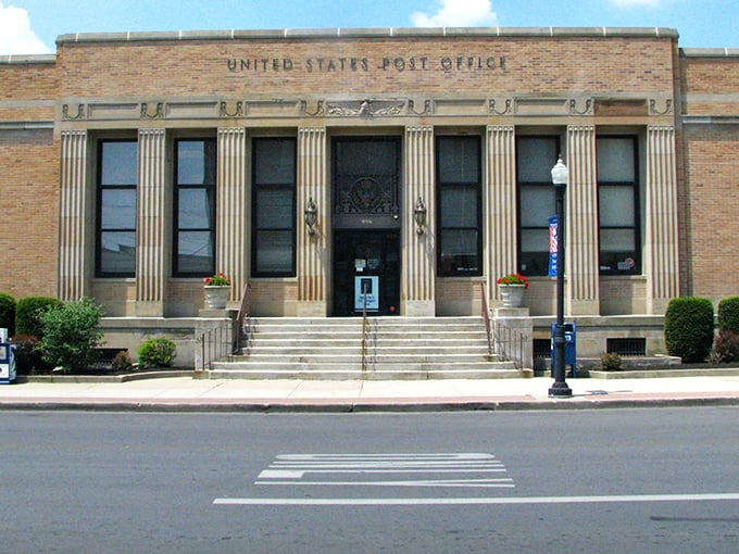 The Post Office's classical columns give sending mail a sense of grandeur. This New Deal-era building reminds us when public architecture was designed to inspire civic pride.
