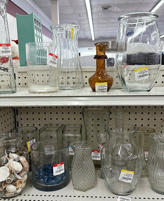 Glassware galore – from practical everyday vessels to vintage pieces that would make your grandmother nod with approval at your thrifty sophistication.