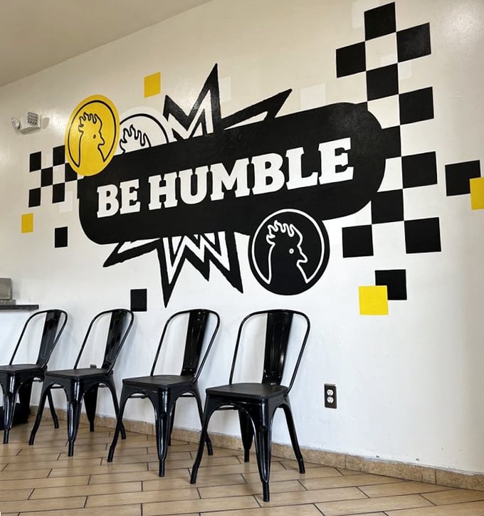 The "BE HUMBLE" mural isn't just Instagram bait—it's a reminder that sometimes the simplest foods deliver the most profound pleasure.