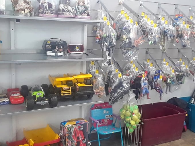 Childhood nostalgia packaged in plastic awaits new adventures. These action figures have stories to tell and imaginations to fuel.