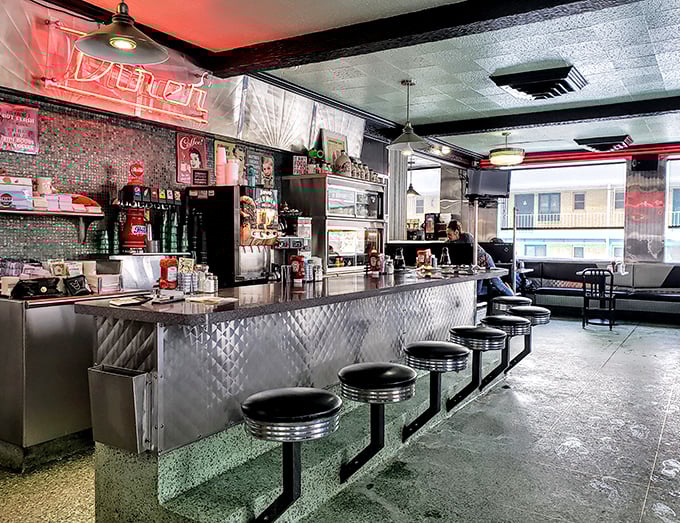 The counter – where solo diners find company, coffee cups are never empty, and the staff knows exactly how you like your eggs.