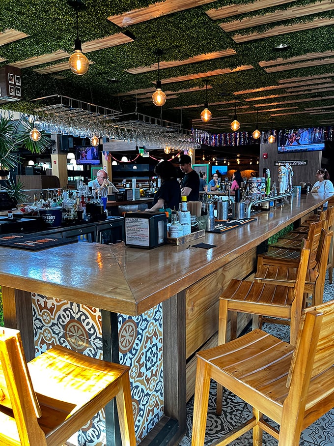 A bar that understands Florida's first commandment: Thou shalt have good cocktails with water views. Those hanging lights add just the right touch of coastal chic.