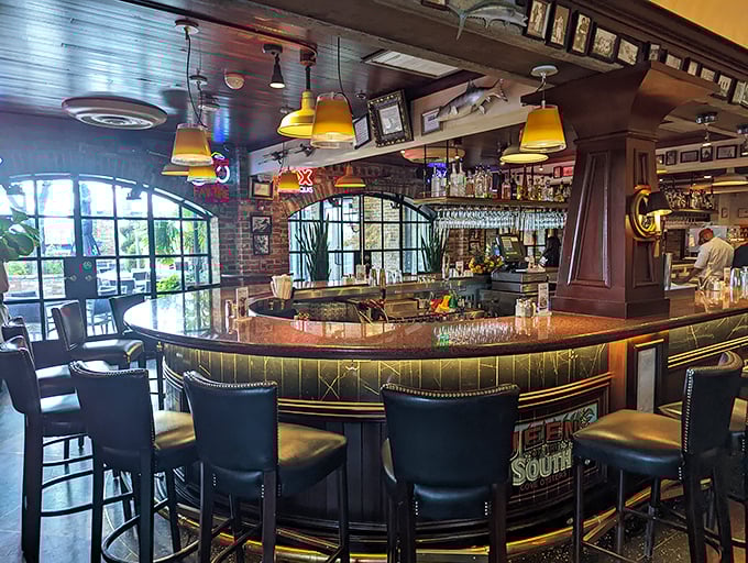 A bar that beckons you to pull up a stool and share tales of the one that didn't get away—your appetite.