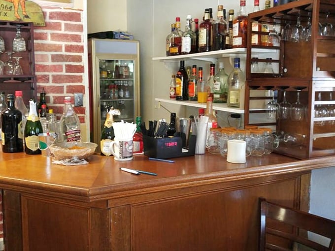 The bar area isn't trying to be the hippest spot in town – it's aiming for something more important: a place where your drink is never empty.