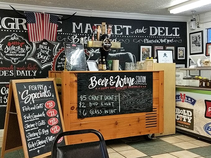 The beer and wine station—where decisions get happily difficult. "Just a quick lunch" easily transforms into "maybe I'll stay for another hour."