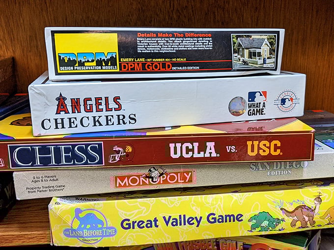 Board games that prove family entertainment existed before Wi-Fi: Angels Checkers, UCLA vs. USC Chess, and the eternal banker's nightmare—Monopoly.