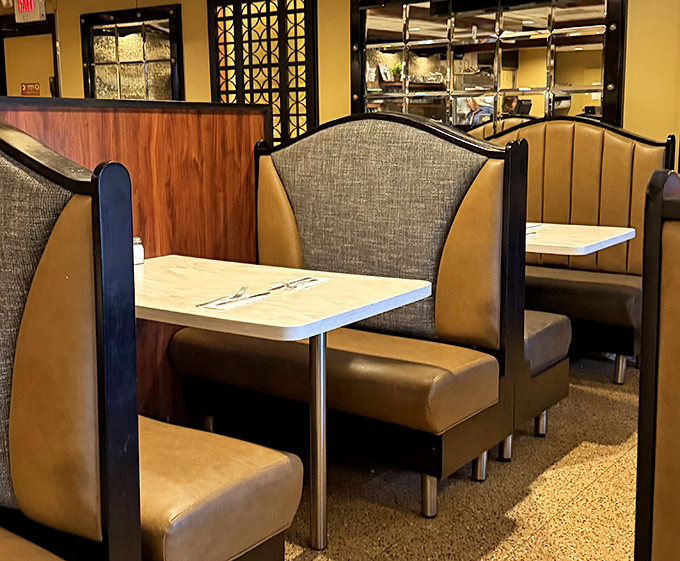 Booths designed by someone who understands that comfort is as important as the food – your back will thank you later.