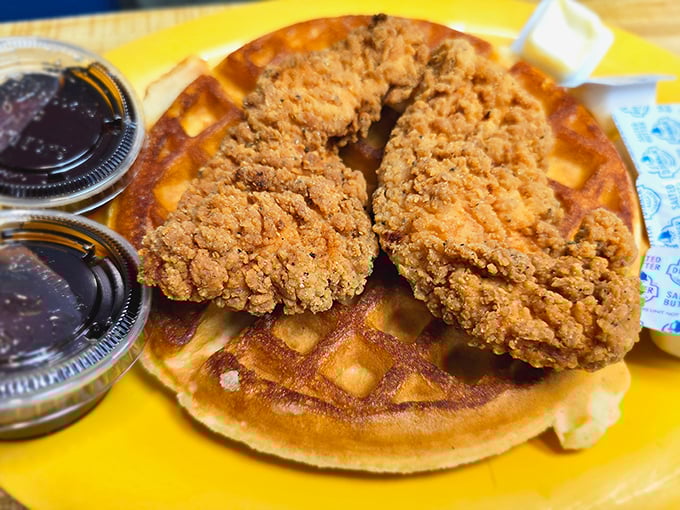Chicken and waffles: the breakfast-dinner hybrid that proves some of the best relationships are unexpected ones. Crispy meets fluffy in perfect harmony.