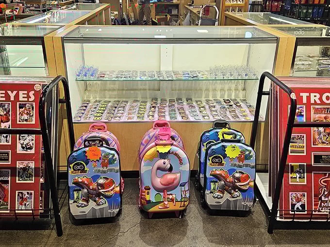 Whimsical children's luggage featuring flamingos and cartoon characters—because kids' travel gear should be as fun as the destination.