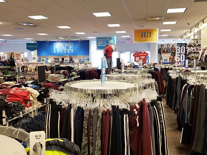 The Children's Place and more—where parents discover that outfitting growing kids doesn't require growing debt. Those circular racks are carousels of savings.