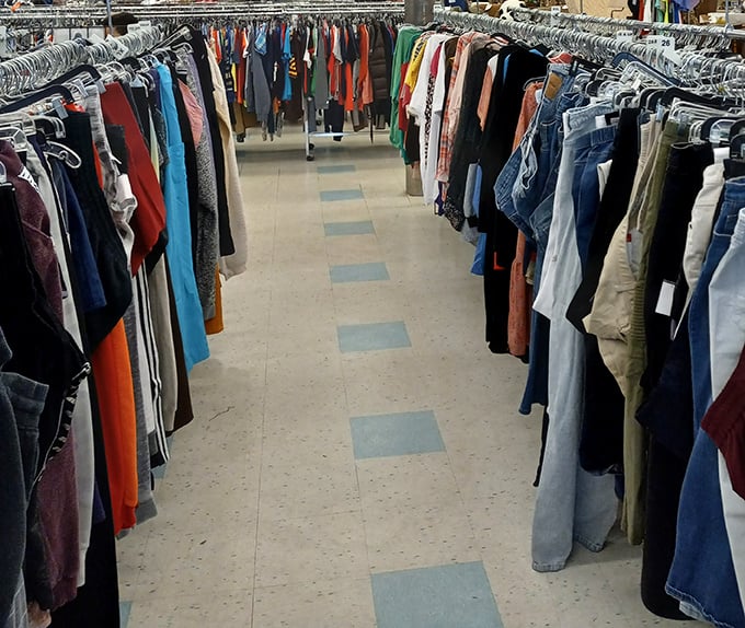 The denim highway stretches before you—jeans of every wash and vintage waiting for their second act.