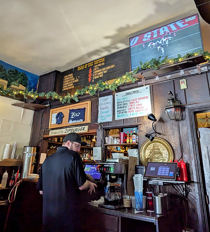 The counter area buzzes with activity – where orders are called, jokes are exchanged, and regulars are greeted by name.