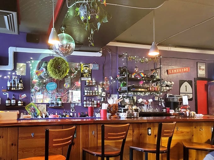 The bar where breakfast dreams come true. That disco ball isn't decoration; it's celebrating your excellent life choices.