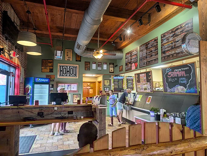 Order at the counter, then prepare yourself for the beautiful meat chaos that's about to unfold.