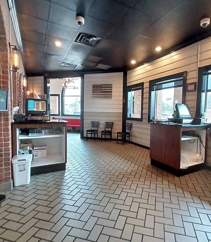 The entrance area – where anticipation builds and first-timers realize they've made an excellent life decision.