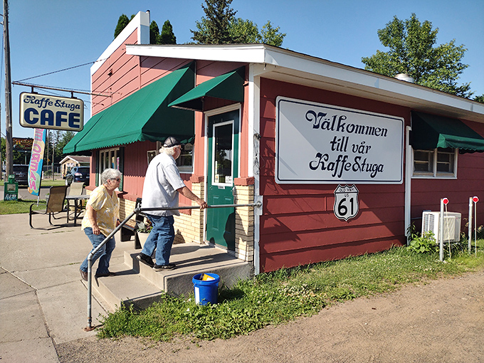 The entrance where "Välkommen" isn't just a sign—it's a promise of the Swedish-inspired comfort waiting inside.