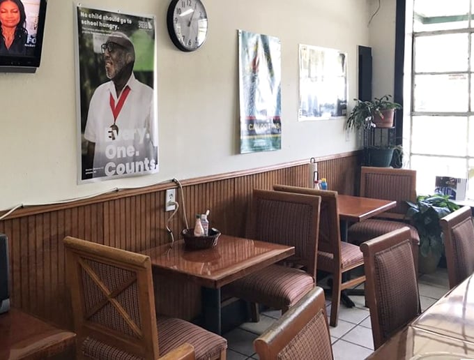 Simple booths where culinary memories are made. No fancy decor needed when the food does all the talking.