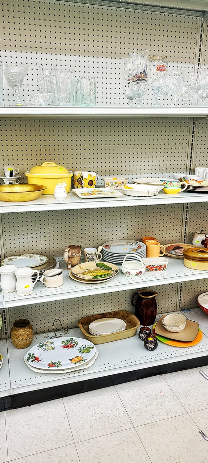 Vintage dishware that would make your grandmother swoon—sunny yellow ceramics and floral patterns that have survived decades of family dinners.